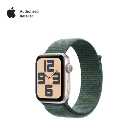 Apple Watch SE2 v3 GPS 44mm Starlight Alu Case with Lake Green Sport Loop