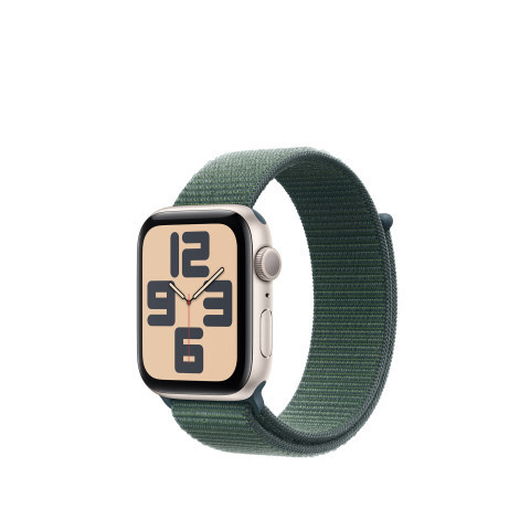 Apple Watch SE2 v3 GPS 40mm Starlight Alu Case with Lake Green Sport Loop